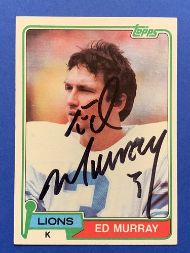 EDDIE MURRAY Signed ROOKIE 1981 Topps #440 Detroit Lions Tulane ...
