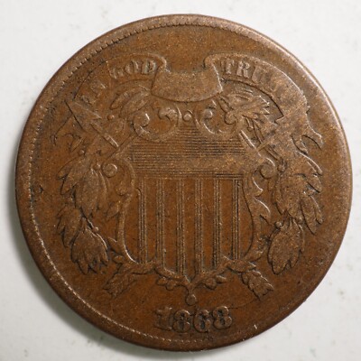 1868 2 CENT **CIVIL WAR ERA** ***NICE COIN!*** - FREE SHIPPING! A5151 ...
