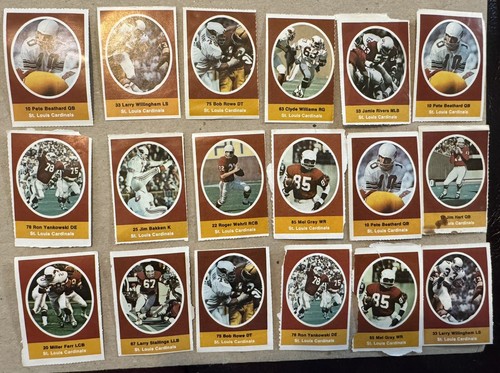 1972 Sunoco Football Stamps St. Louis Cardinals Lot of 18 | eBay