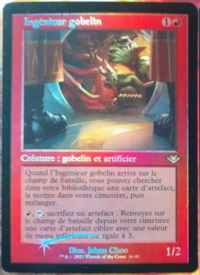 mtg magic goblin engineer FOIL retro frame ETCHED FRENCH vf fr ...