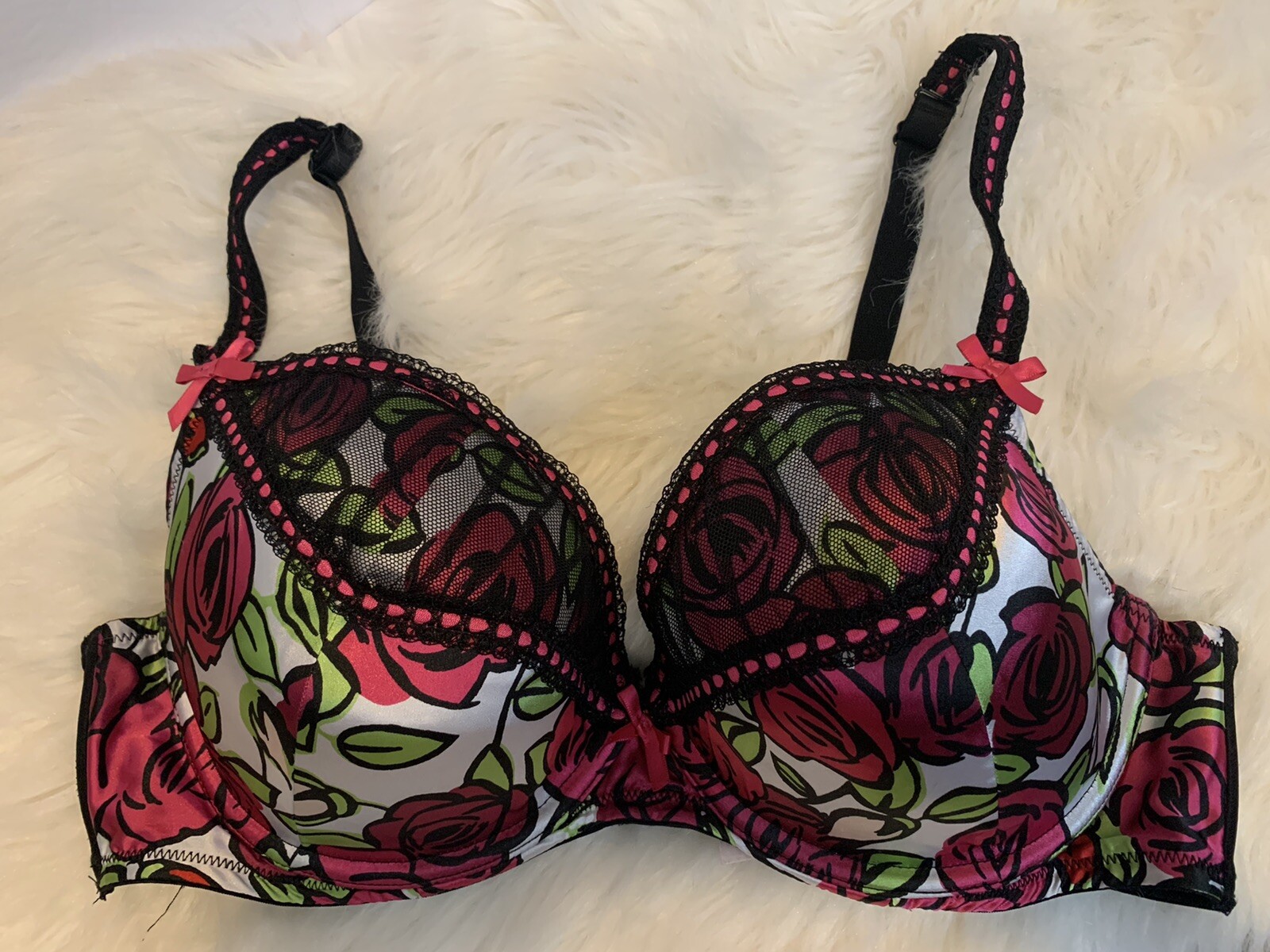 Cacique intimates bra floral lace womens size 40D - Gem