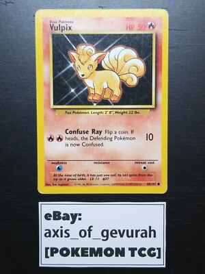 Vulpix 68/102 [LP/MP] Base Set WOTC Wizards of the Coast Pokemon | eBay