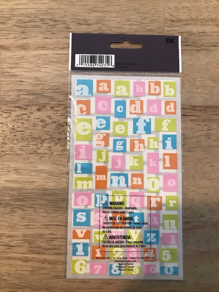 EK Success Sticko Bright Square ABC Alphabet Letter Stickers | eBay