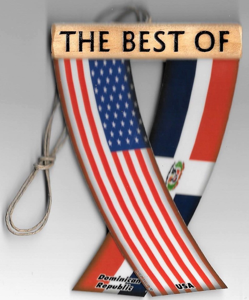Rear view mirror car flags Dominican Republic and USA unity flagz for ...