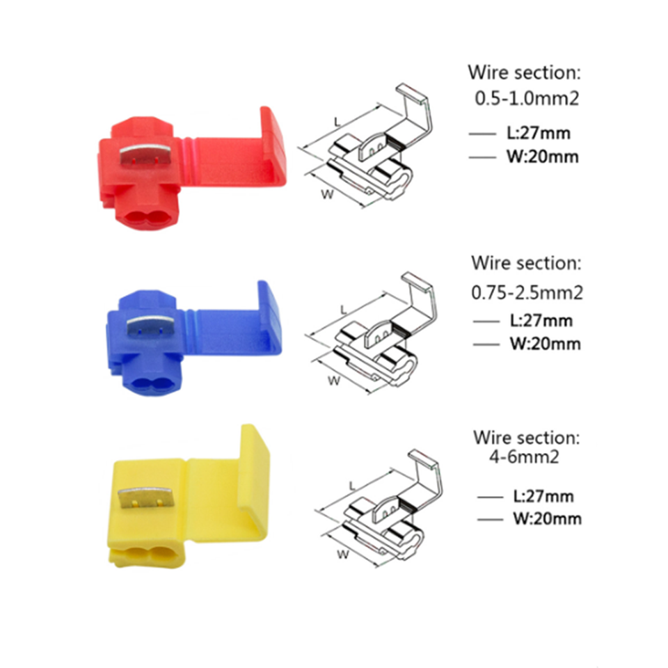 50PCS Scotch Lock Wire Electrical Cable Connectors Quick Splice ...
