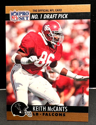 Keith McCants 1990 Pro Set Error Test Draft Gold Border Falcons Holman ...