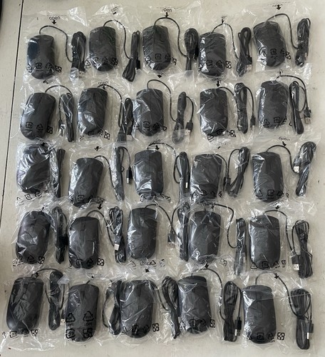 Lot Of 25 Branded Black USB Optical Mouse New | eBay