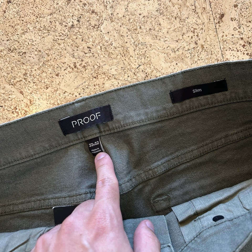 NEW Proof Huckberry Rover Stretch Canvas Slim Fit Pants 33x32 | eBay