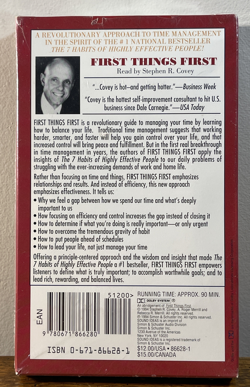 First Things First by Stephen R. Covey, A. Roger Merrill and Rebecca R ...