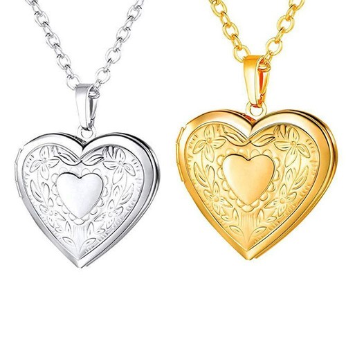 Women Lover Chain Jewelry Necklace Photo Picture Locket Heart Shaped ...
