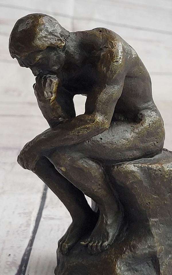 Auguste Rodin The Thinker Thinking Man Nude Male Figure Bronze ...