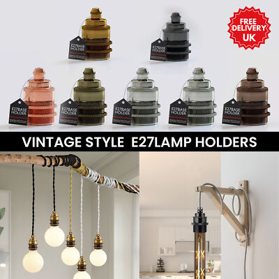 E27 Vintage Industrial Edison Bulb Holder Retro Pendant Lamp Socket ...