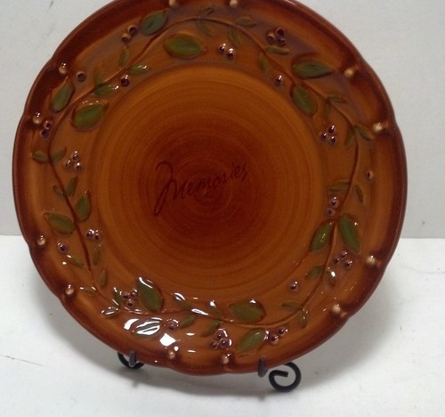 Russ Berrie Harvest Home Stoneware Plaque "MEMORIES" w/plate stand | eBay