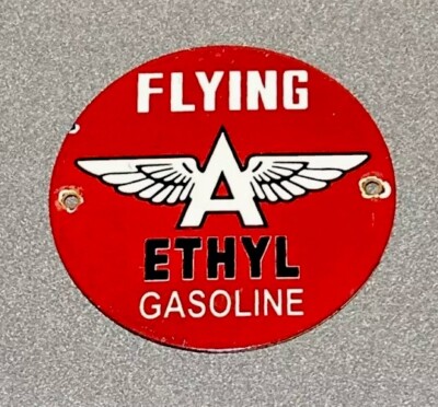 VINTAGE FLYING A GASOLINE PORCELAIN SIGN CAR GAS OIL TRUCK MOTORCYCLE ...