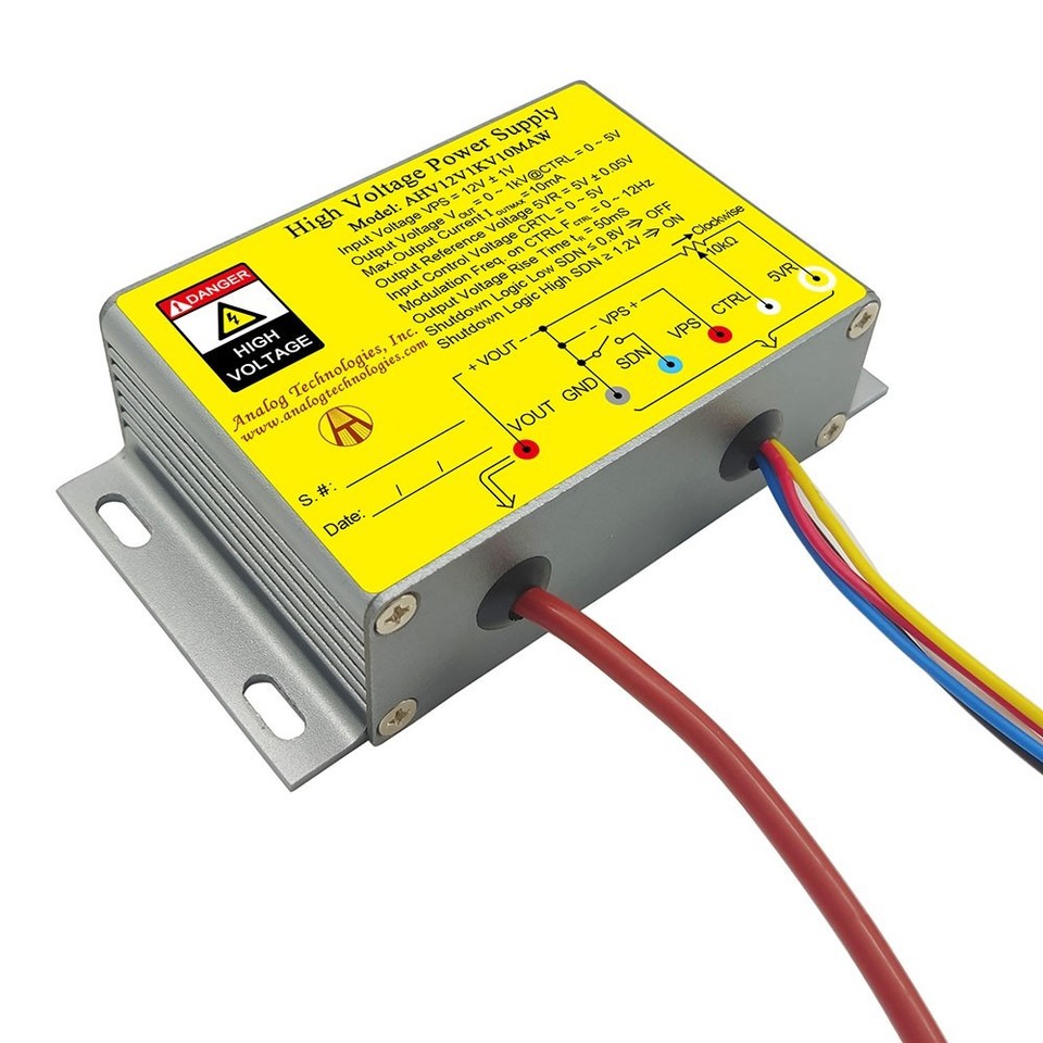 AHV12V1KV10MAW DC-DC HV Power Supply Module 12V Input 0-1kV 10mA ...