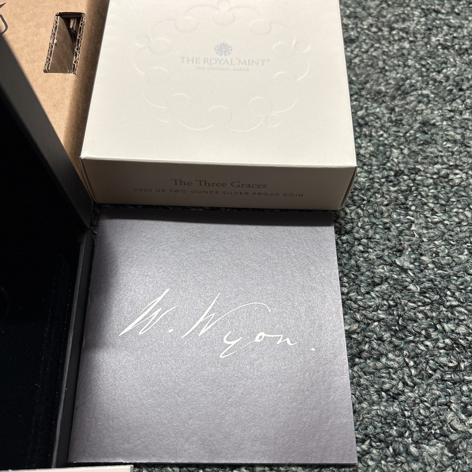2020 Royal Mint Silver 2oz Proof Coin Box & COA The Three Graces - NO ...