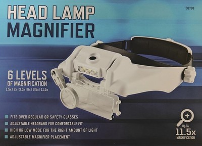 Head Lamp MAGNIFIER JEWELERS Magnifying Visor LED Light-Head Magnifier ...