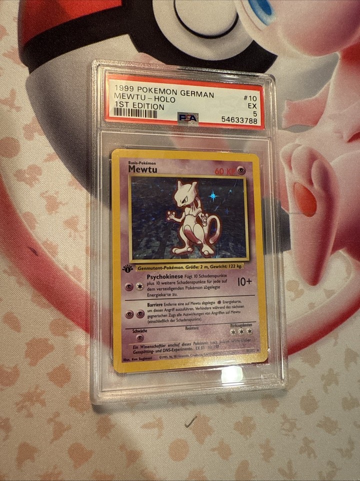 1999 Pokémon TCG 1st Edition Base Set GERMAN Mewtwo 10/102 PSA 5 Holo ...