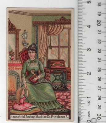 Household Sewing Machine Woman With Child Victorian Trade Card 3"x5 ...