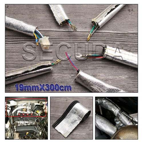HQ Aluminum Metallic Heat Shield Sleeve Insulated Wire Hose Cover 19mm ...