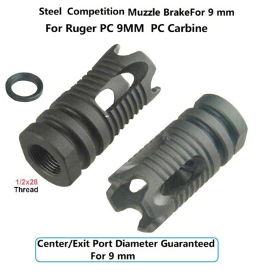 All Steel 1/2x28 TPI Low Concussion Muzzle Brake Compensator For Ruger ...