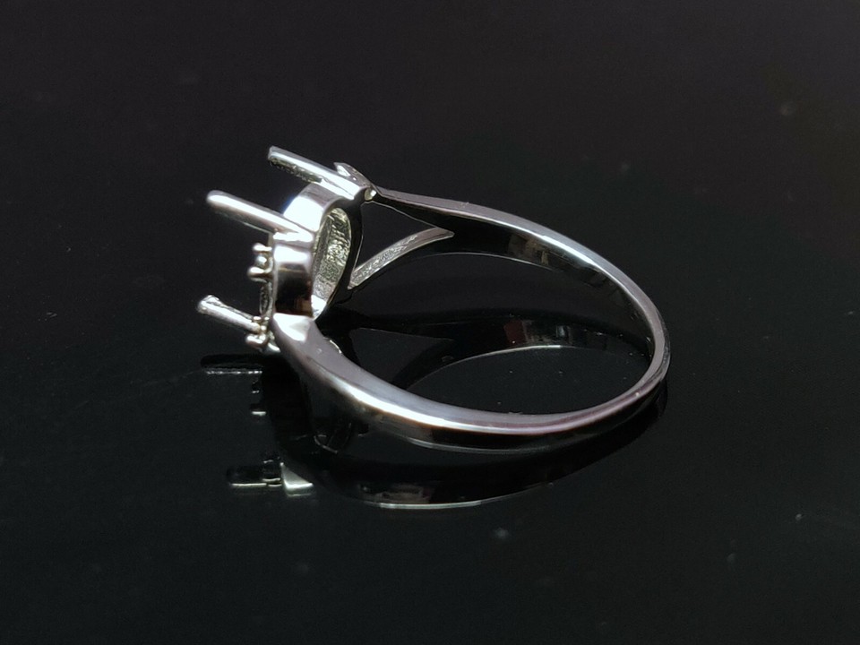 9x11 mm Oval Ring Setting Sterling Silver Semi Mount Ring Blanks Ring ...