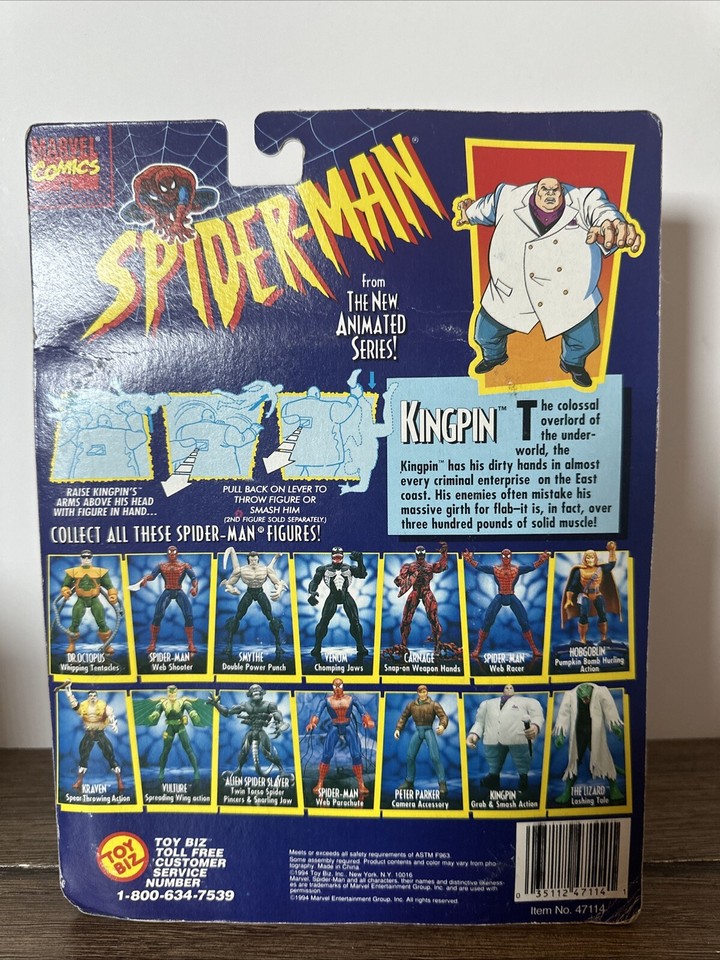 VTG SPIDER-MAN 1994 Kingpin Grab & Smash Action Figure MARVEL COMICS ...