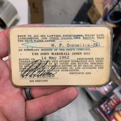Vintage c.1960s USS John Marshall SSBN-611 Submarine Honorary ...