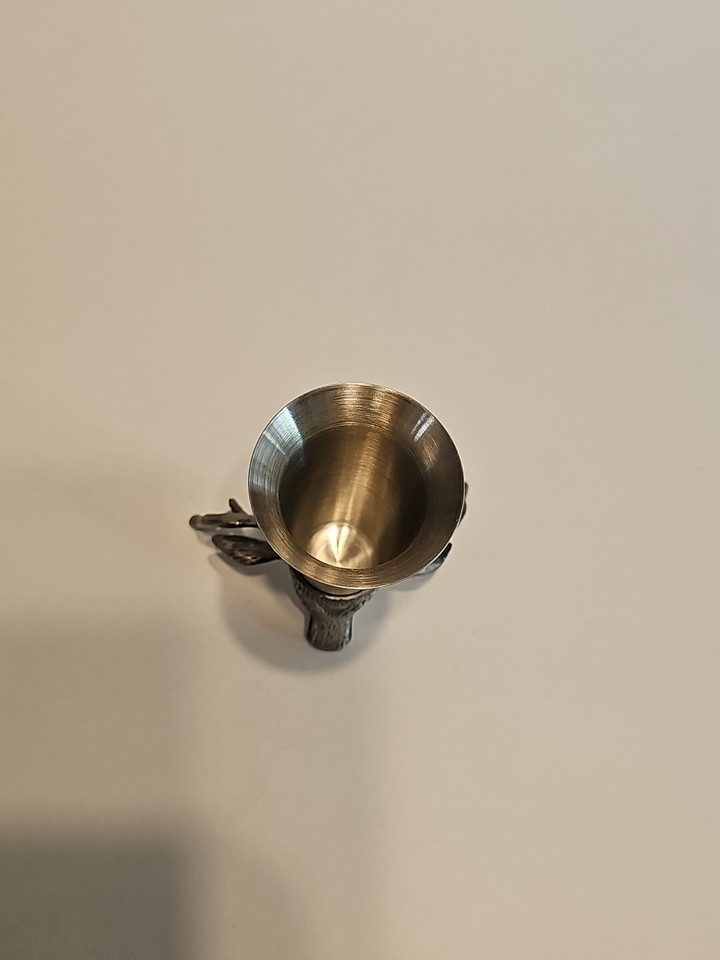 JAGERMEISTER STAG SHOT GLASS STAINLESS STEEL PEWTER BUCK DEER HEAD ...