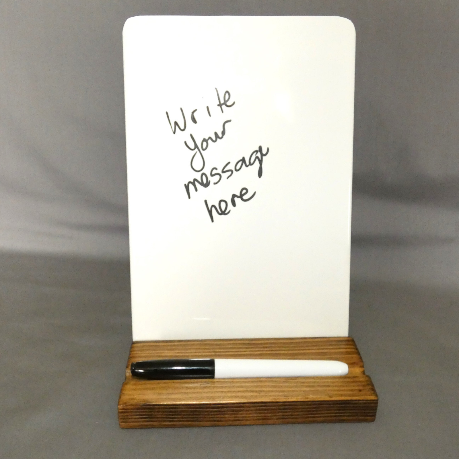 Desktop Whiteboard With Wood Stand, 6" x 9" Ceramic Dry Erase Message ...