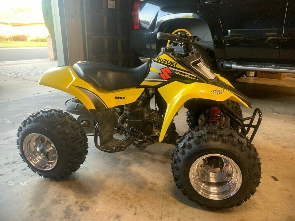 Suzuki LT80 DWT Polished 8" Front Rear Wheels Rims Snow Hog Tires | 18 ...