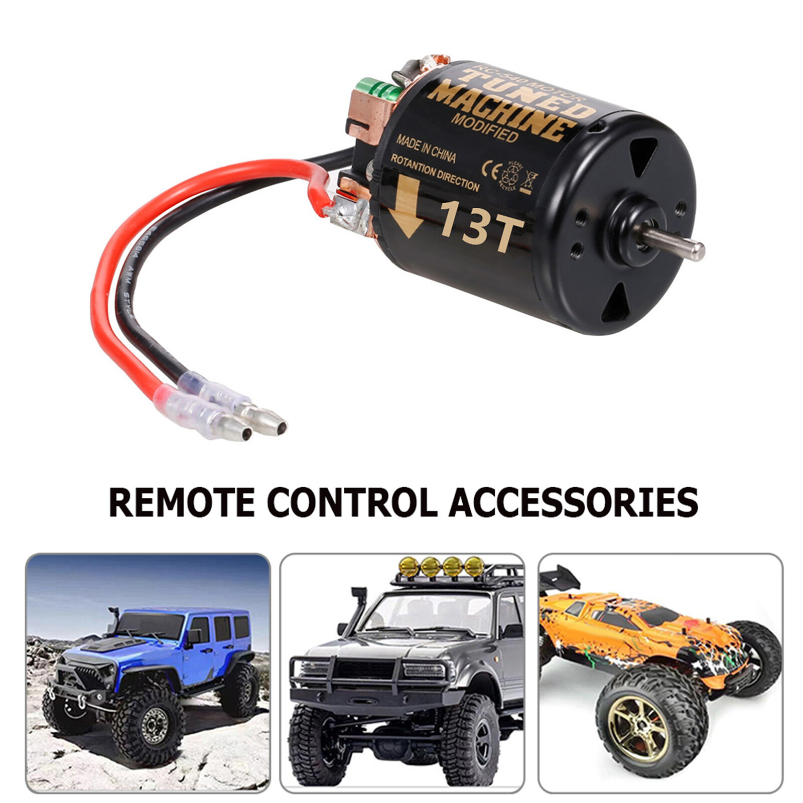 F540 13T Brushed Motor Waterproof for 1/10 RC Crawler Axial SCX10 JL ...