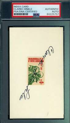 Clarke Hinkle PSA DNA Autograph Hand Signed 3x5 1969 USPS Football ...