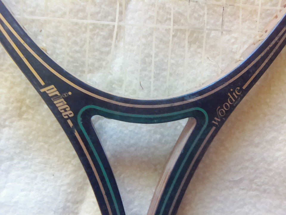 RARE VINTAGE WOODEN TENNIS RACKET PRINCE WOODIE GRAPHITE USA 4 5/8 ...