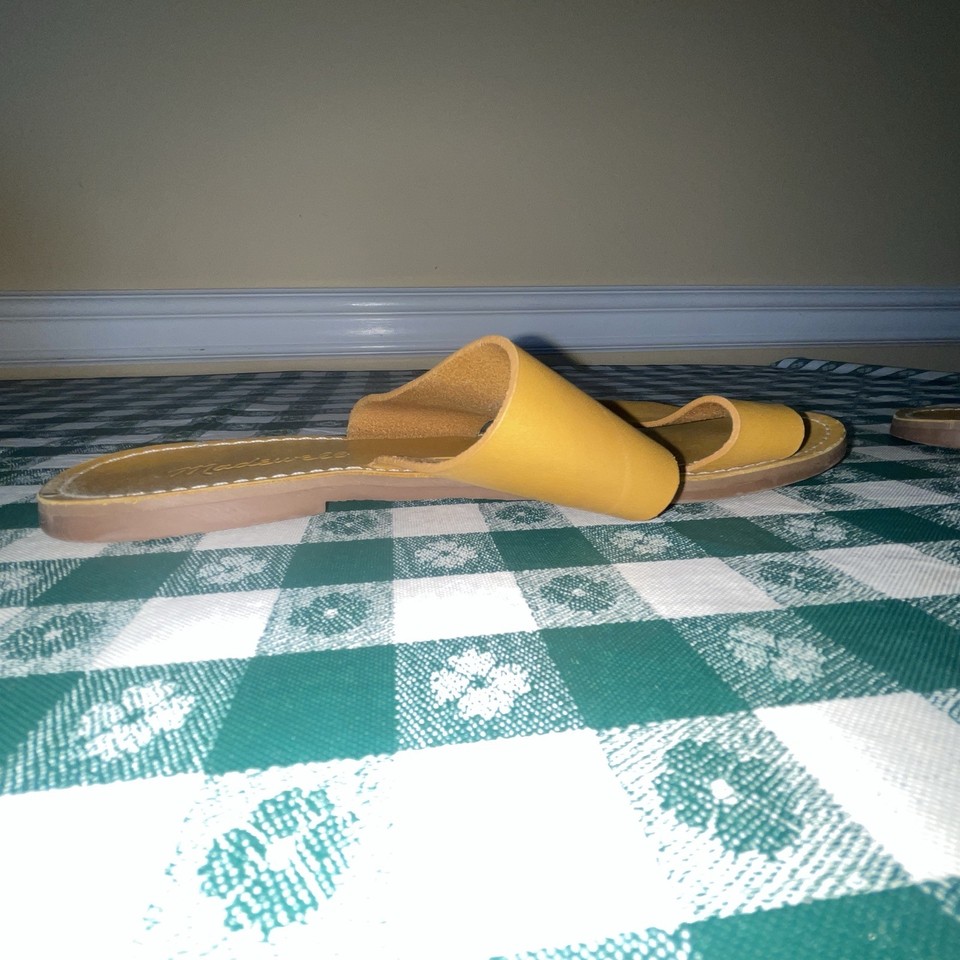 MADEWELL Women’s “Boardwalk” Maize/Dark Yellow Double-Strap Slide ...