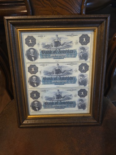Framed Obsolete Banknotes From Bank of America Lot of 3 2nd Set | eBay