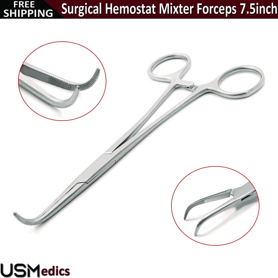 Right Angled MIXTER HEMOSTAT Forceps 7.5" FINE Point, Surgical ...