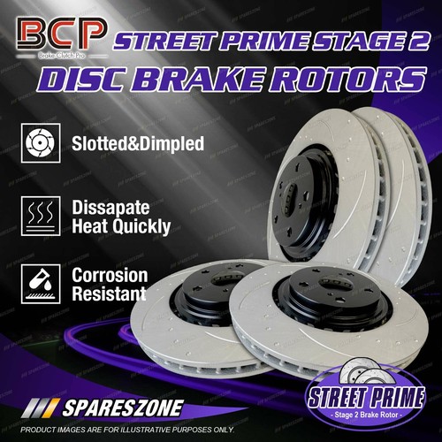 BCP Front + Rear Slotted Disc Brake Rotors for Hyundai IX35 LM 2.0L ...