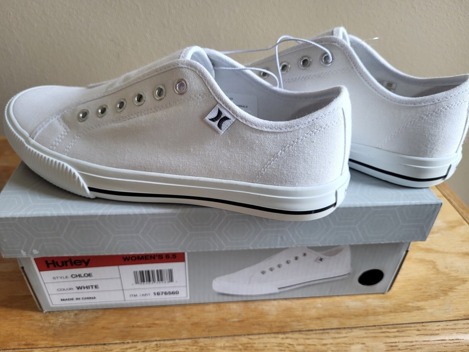 Hurley Ladies Chloe Casual Slip on Canvas Sneaker Shoes White 6 6.5 7 ...