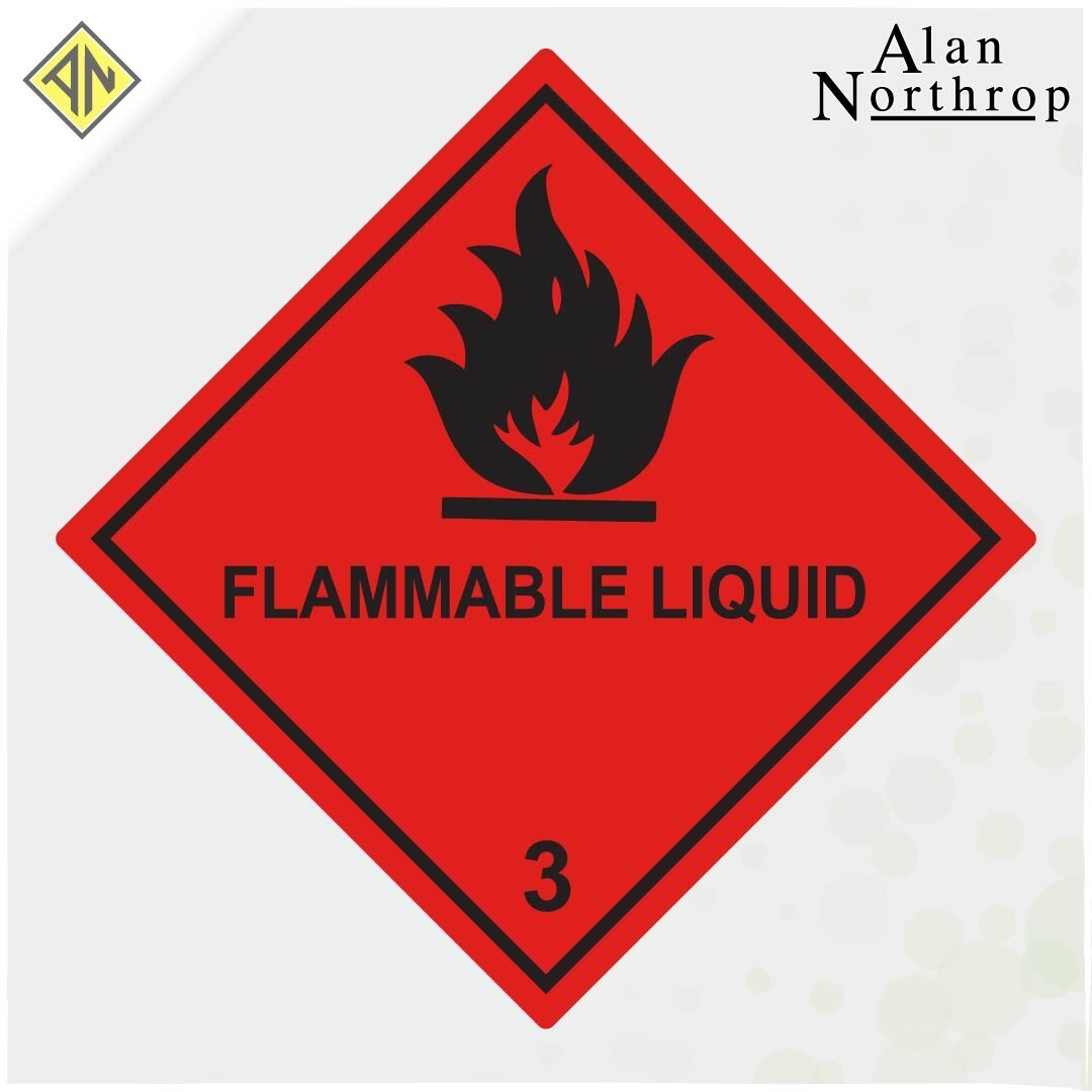 Flammable Liquid Class 3 Labels. Roll of 1,000 PP Labels 4" x 4" (102mm ...