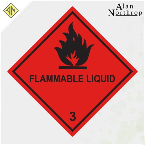 Flammable Liquid Class 3 Labels. Roll of 1,000 PP Labels 4" x 4" (102mm ...