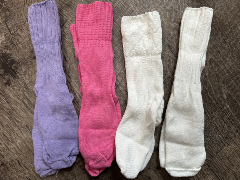 Vintage Basic Editions 90s Socks Shoe Size 4-9 Texture Rib Cuff 5 Pair ...