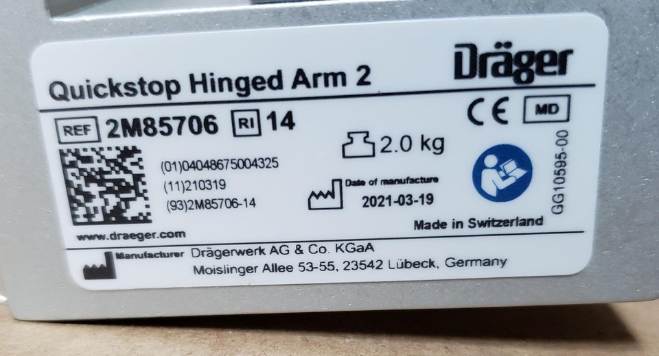 ONE NEW IN BOX Drager Hinged Arm Quickstop 2 2M85706 ! 2 AVAILABLE C | eBay
