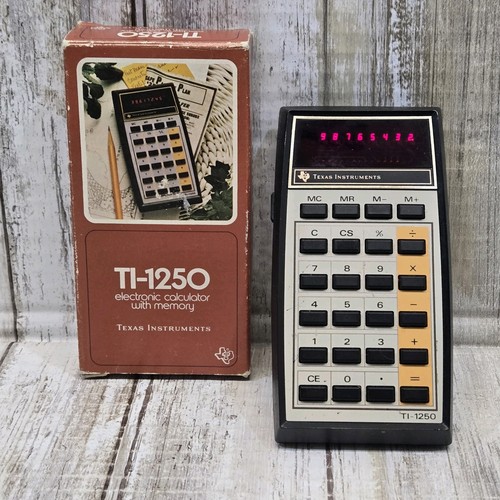 Vintage Texas Instruments TI-1250 Electronic Calculator In Box Tested ...