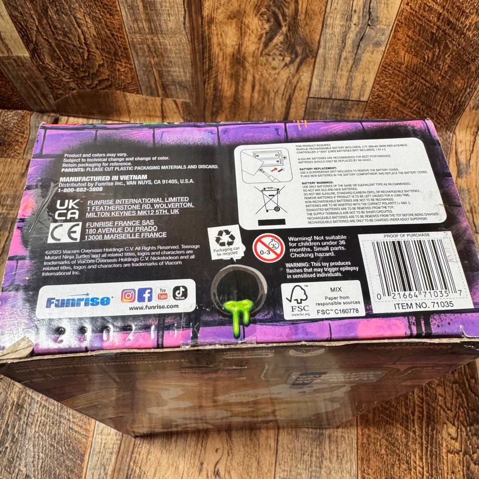 TMNT Mutant Mayhem Mikey Half Pipe RC Skateboard Controller Funrise New ...