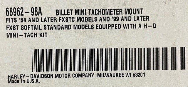 HARLEY-DAVIDSON KIT BRACKET TACH MNT/BILLE 68962-98A | eBay