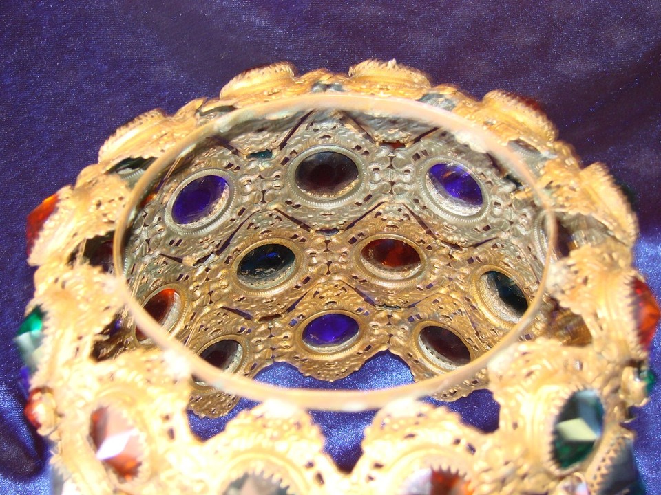 Victorian era JEWELED LAMP SHADE, 84 jewels on this RARE BEAUTY | eBay