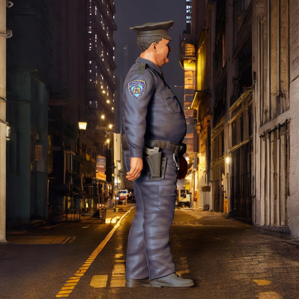 Overweight Police Figure Resin 3d printed, Unpainted, Model RR Diorama ...