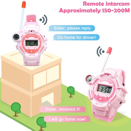 2Pcs Kids Walkie Talkies Watches Intercom Watch Toy USB Rechargeable ...