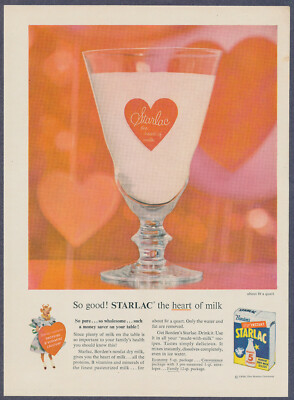 Starlac Instant Powdered Milk Bordens Vintage Magazine Print Ad 1956 | eBay